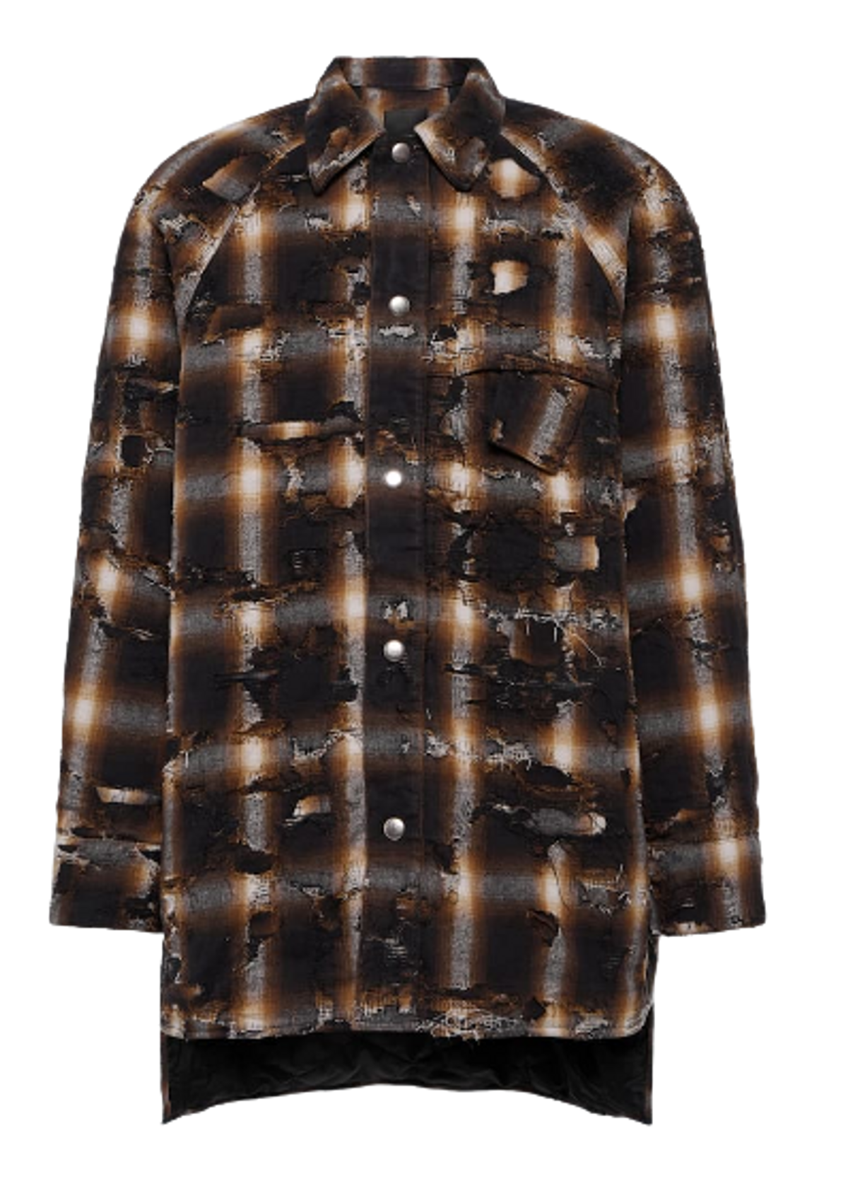 Givenchy Distressed Checked Quilted Cotton Flannel Shirt | WHAT’S ON ...