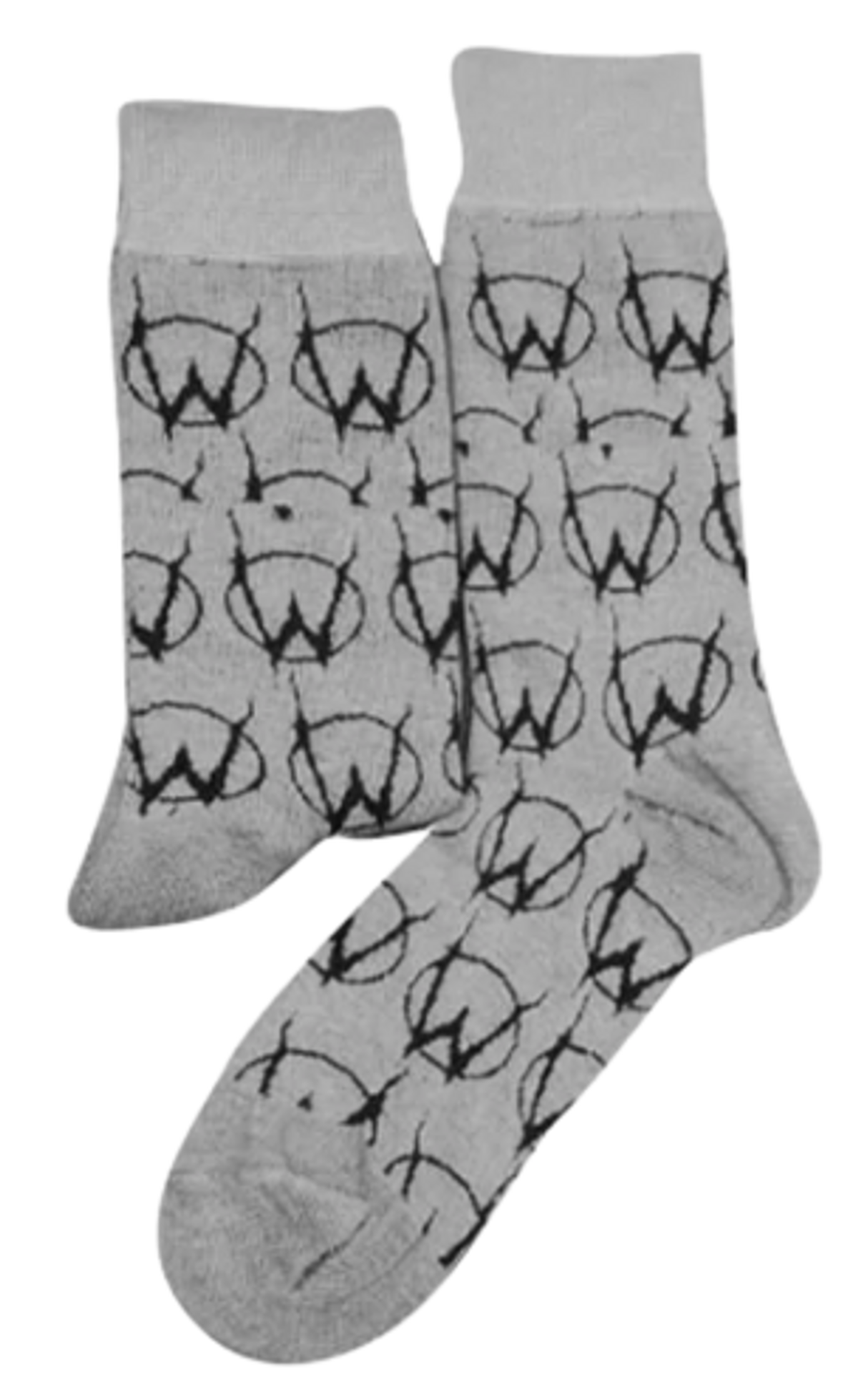 Le Wuz Studios Monogram Mood Heather Grey Socks | WHAT’S ON THE STAR?