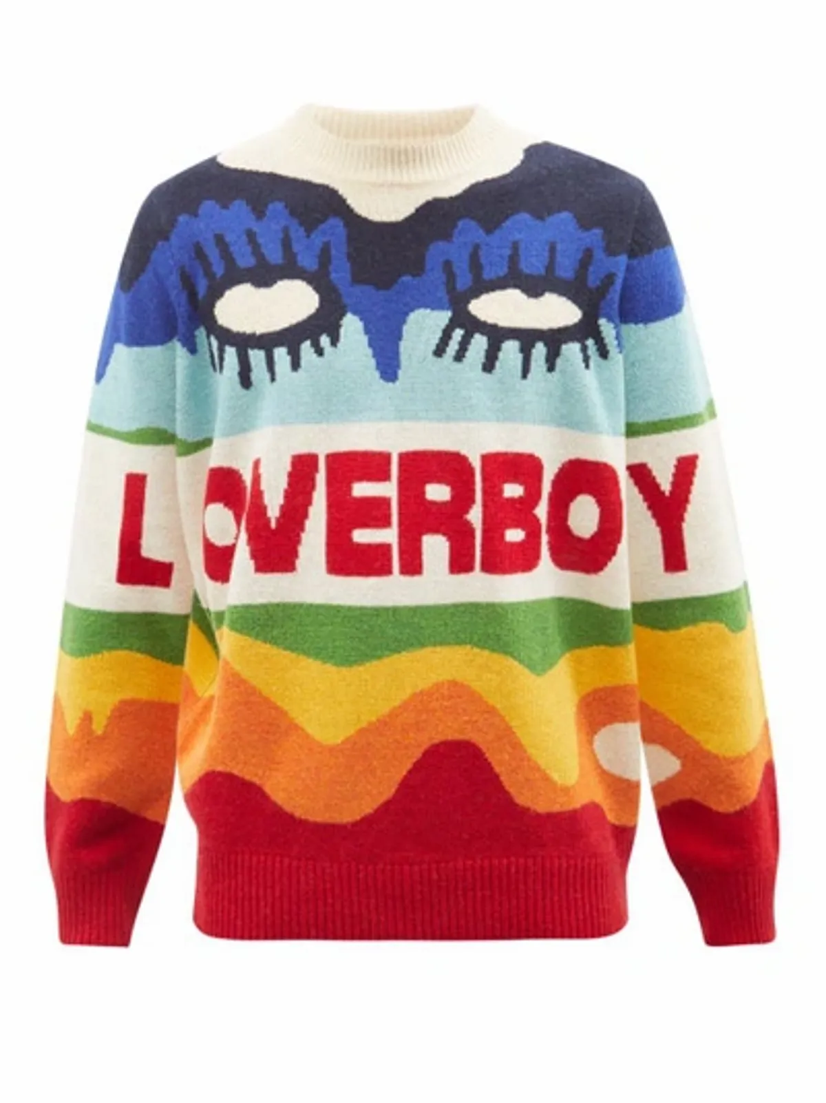 Loverboy by Charles Jeffrey Multicolor Rainbow Eyes Logo Sweater | WHAT ...
