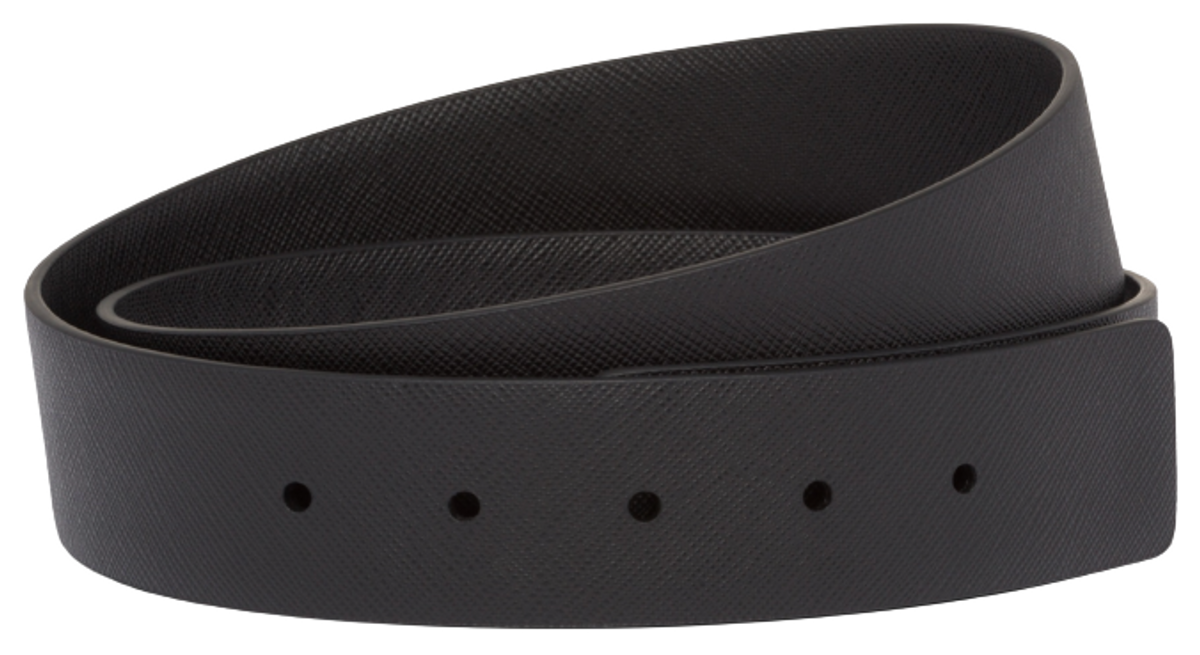 Prada Reversible Saffiano Black Leather Belt Strap | WHAT’S ON THE STAR?