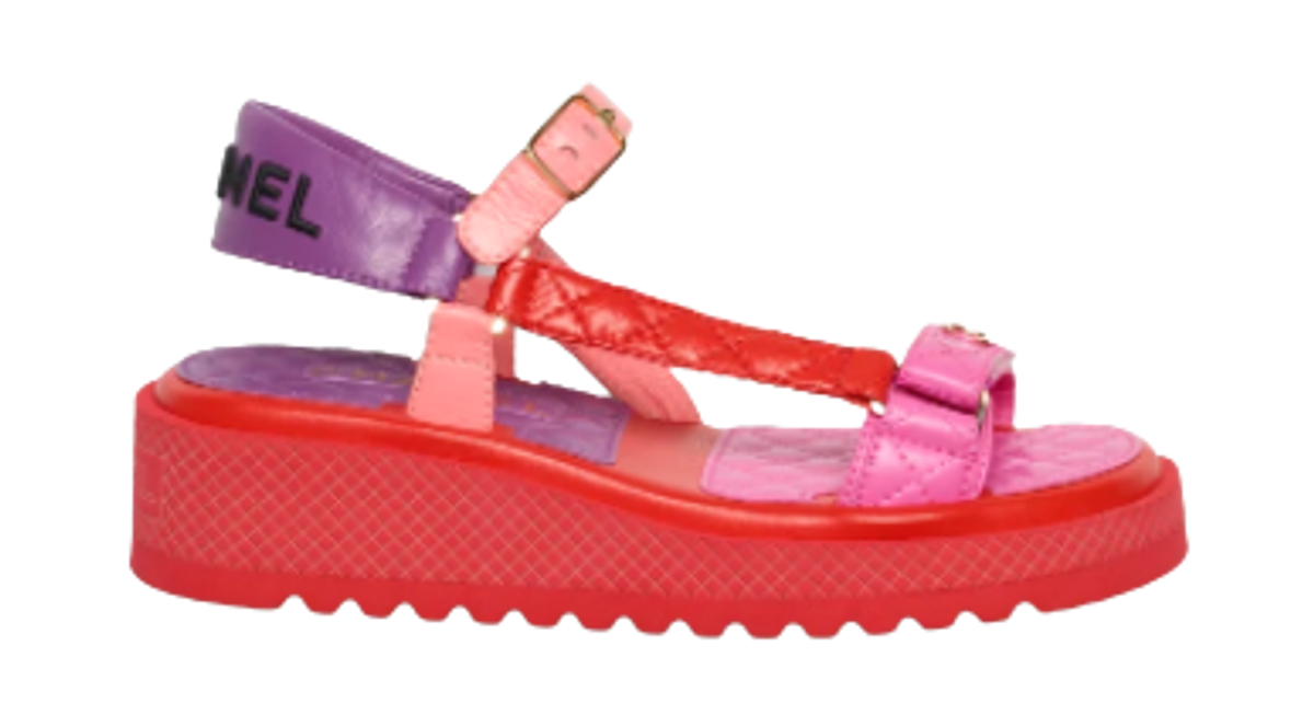 Chanel Pink And Red Lambskin Sandals | WHAT’S ON THE STAR?