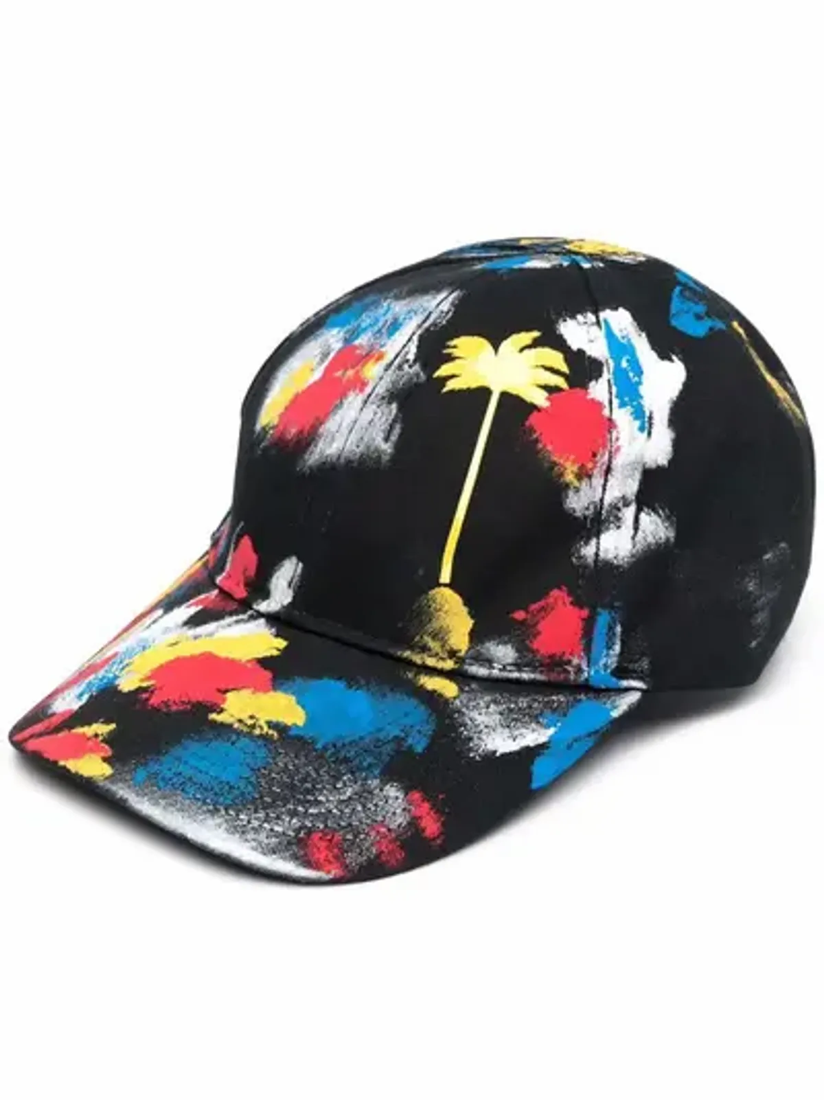 Palm Angels Paint-splash Cotton-canvas Baseball Cap In Black Yellow ...