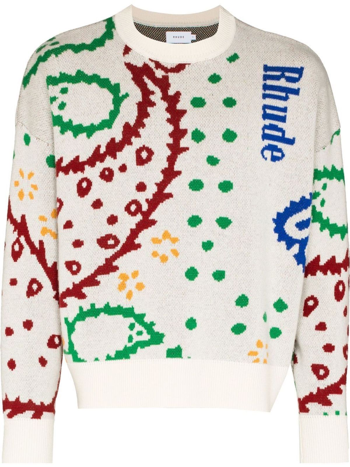 Rhude Merino Wool And Cashmere-Blend Jacquard Sweater | WHAT’S ON THE STAR?