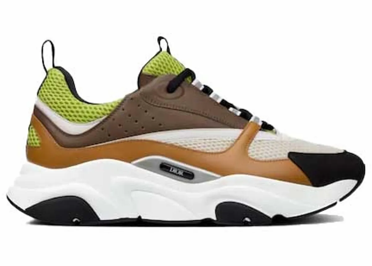 Dior B22 Green and White Technical Mesh with Ebony and Camel Smooth ...
