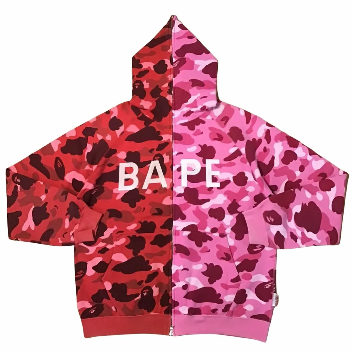 Bape Half OG Pink/Red Camo Full Zip Hoodie | WHAT’S ON THE STAR?