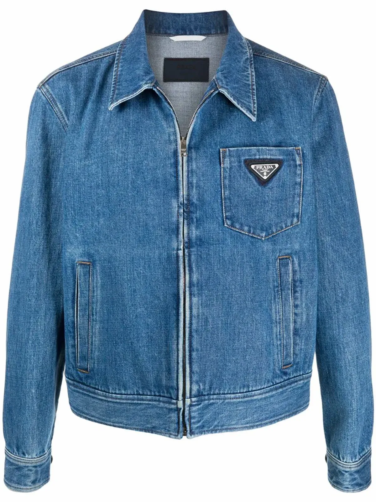 Prada Collared Blue Denim Jacket | WHAT’S ON THE STAR?