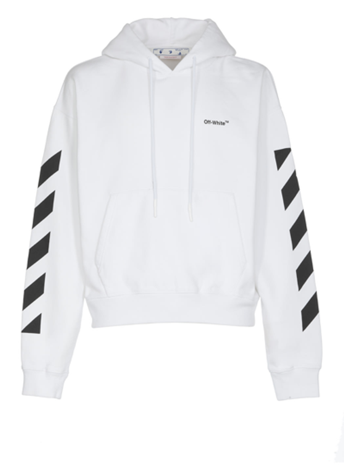 Off-White Helvetica Diagonal-sleeve Hoodie In White | WHAT’S ON THE STAR?