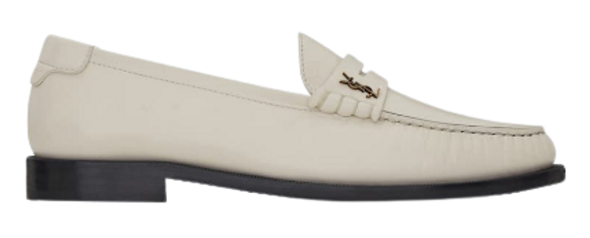 Saint Laurent White Loafer Monogram Penny Slippers | WHAT’S ON THE STAR?
