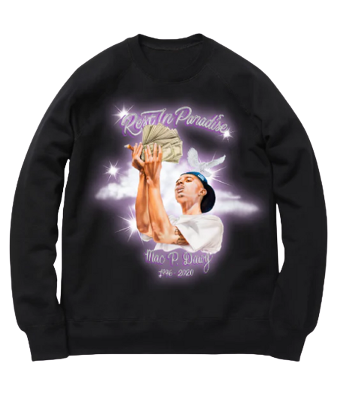 OhGeezy Merch Airbrush Black Sweatshirt | WHAT’S ON THE STAR?