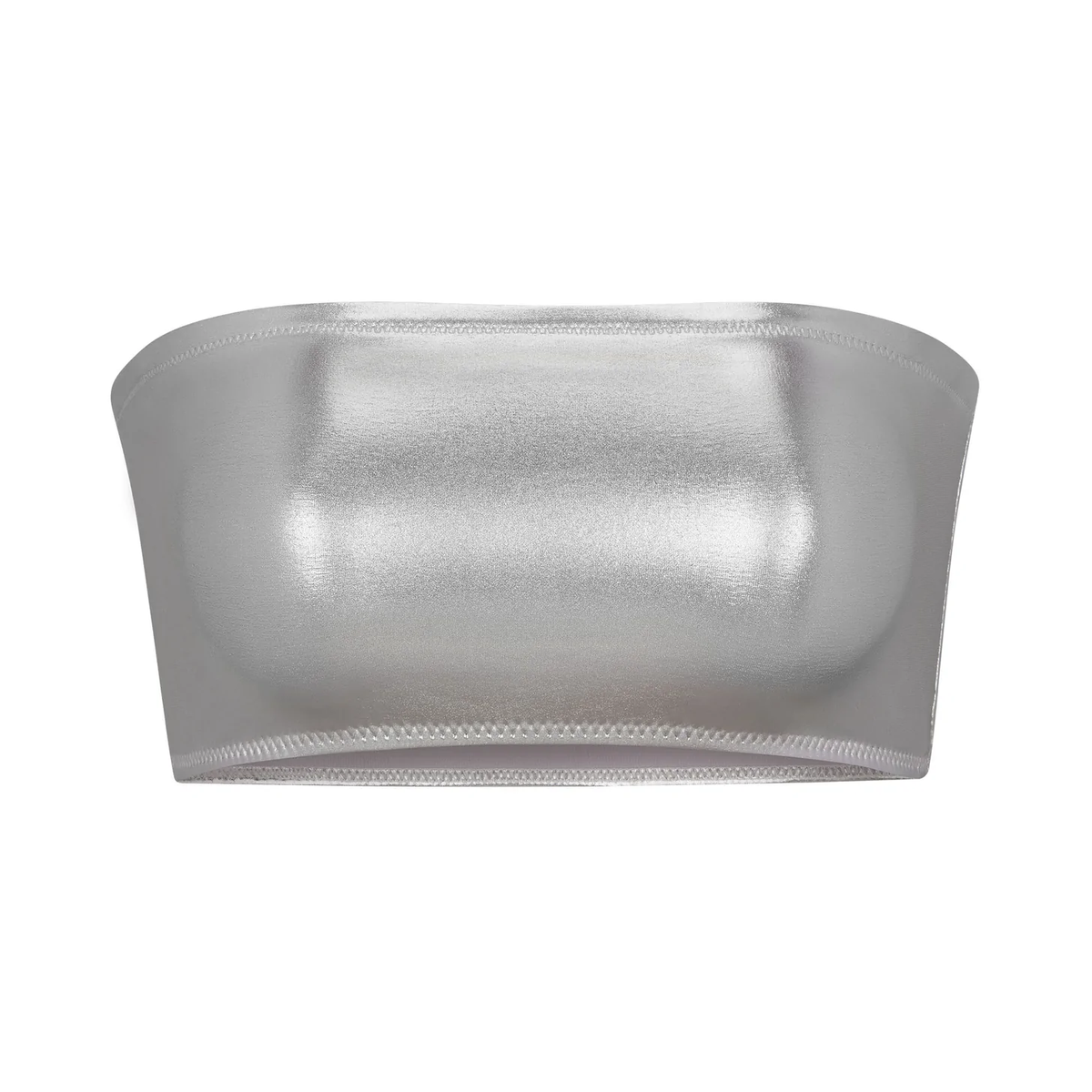 Skims Nickel Metallic Swim Bandeau Bikini Top | WHAT’S ON THE STAR?