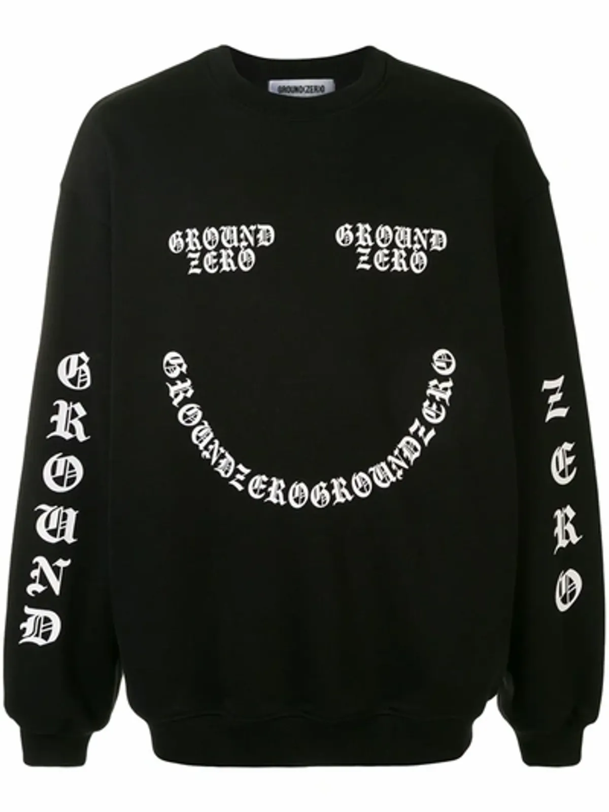 Ground Zero Smiley Face Logo Print Sweatshirt | WHAT’S ON THE STAR?