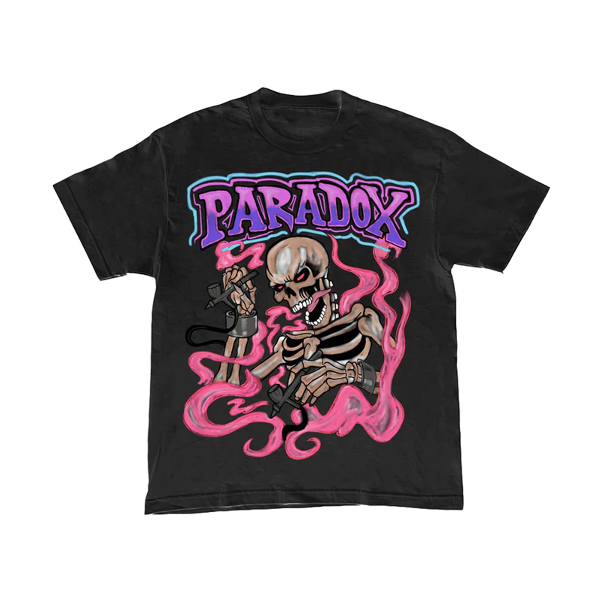 Paradox Black Airbrushed Skeleton T-Shirt | WHAT’S ON THE STAR?