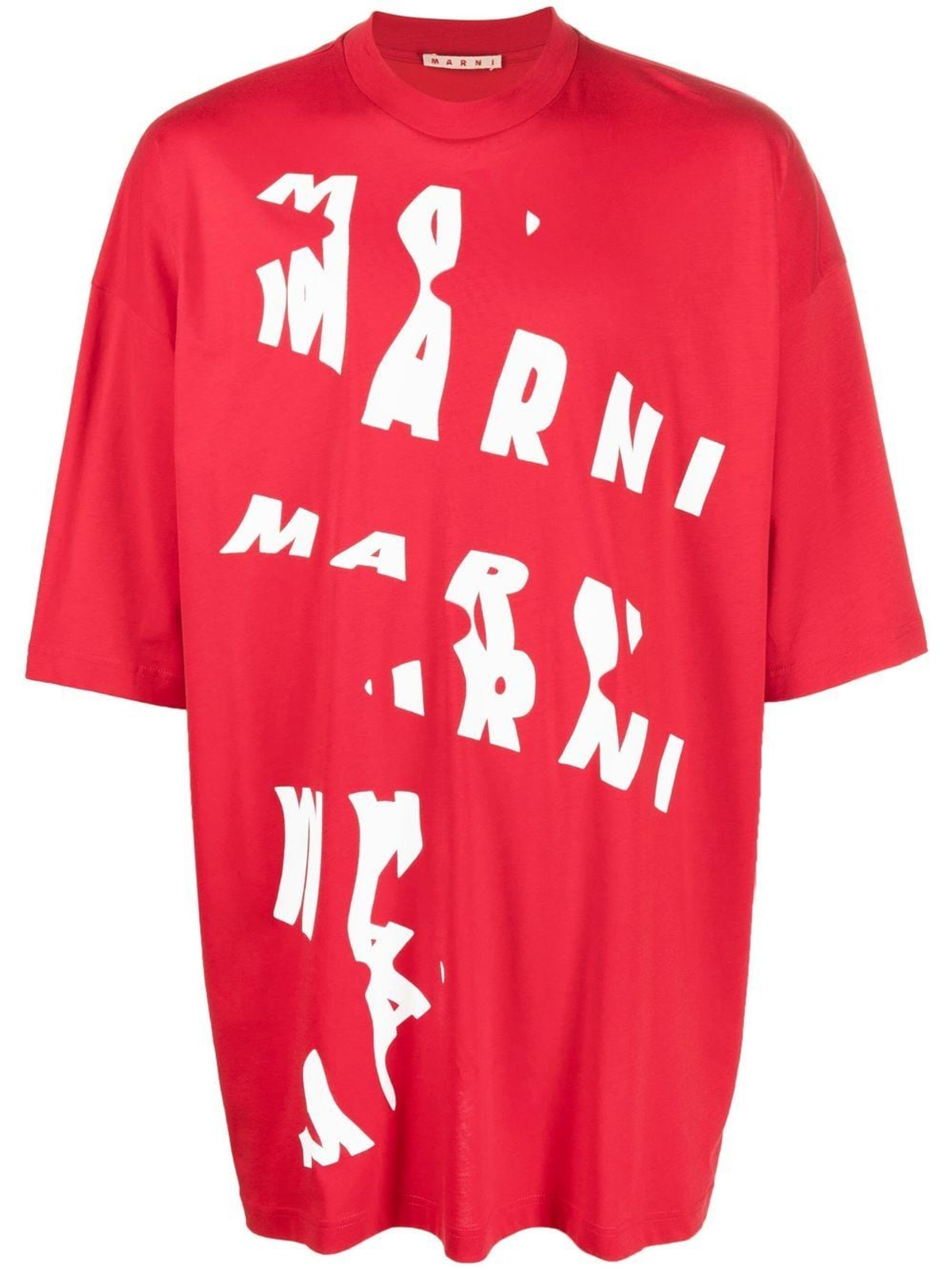 Marni Red Logo-Print Cotton T-shirt | WHAT’S ON THE STAR?