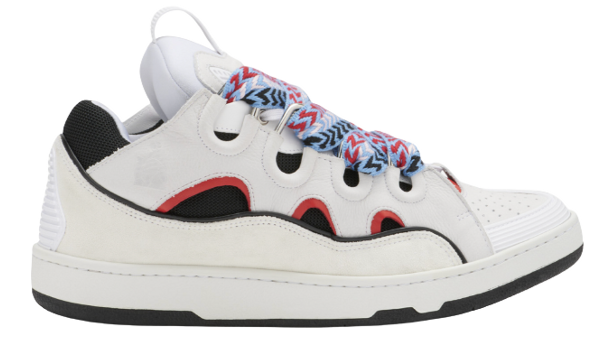 Lanvin Leather Curb White Sneakers | WHAT’S ON THE STAR?