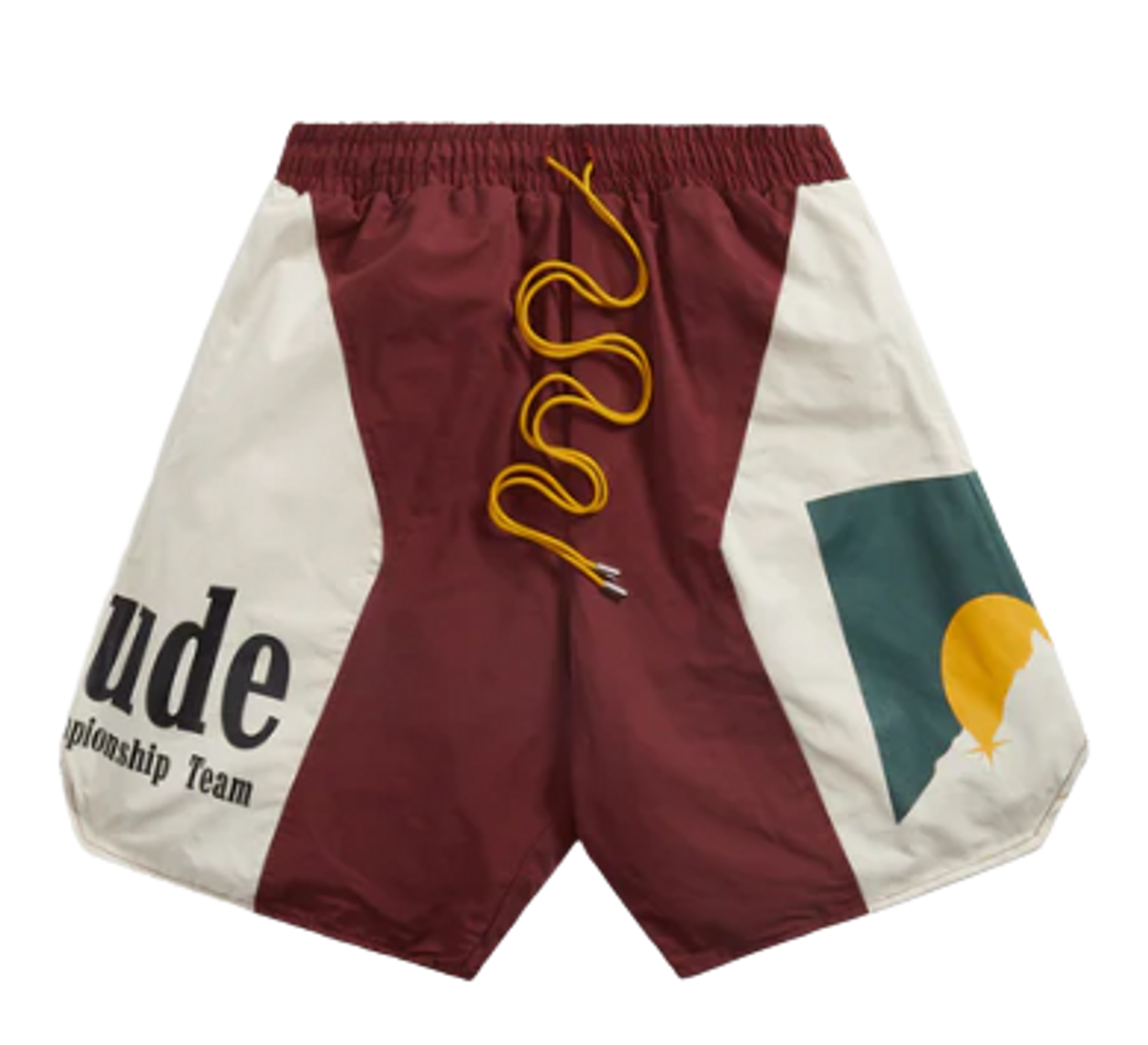 Rhude Maroon Panel Logo Shorts | WHAT’S ON THE STAR?