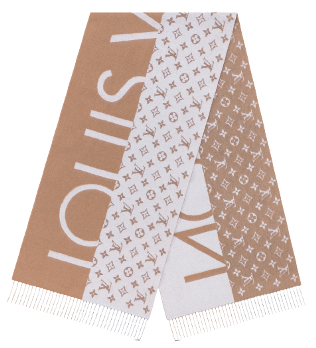 Louis Vuitton Monogram Beige Split Scarf | WHAT’S ON THE STAR?