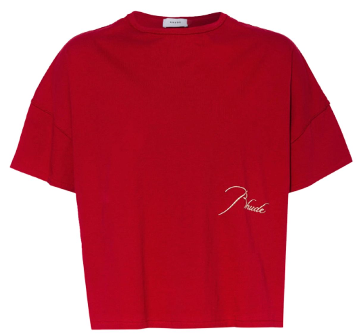 Rhude Red Logo-Embroidered Cotton-Jersey T-shirt | WHAT’S ON THE STAR?