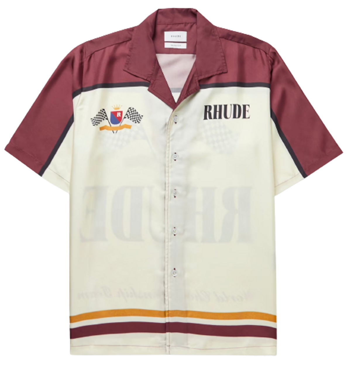 Rhude Racing Team Short Sleeve Silk Camp Shirt | WHAT’S ON THE STAR?