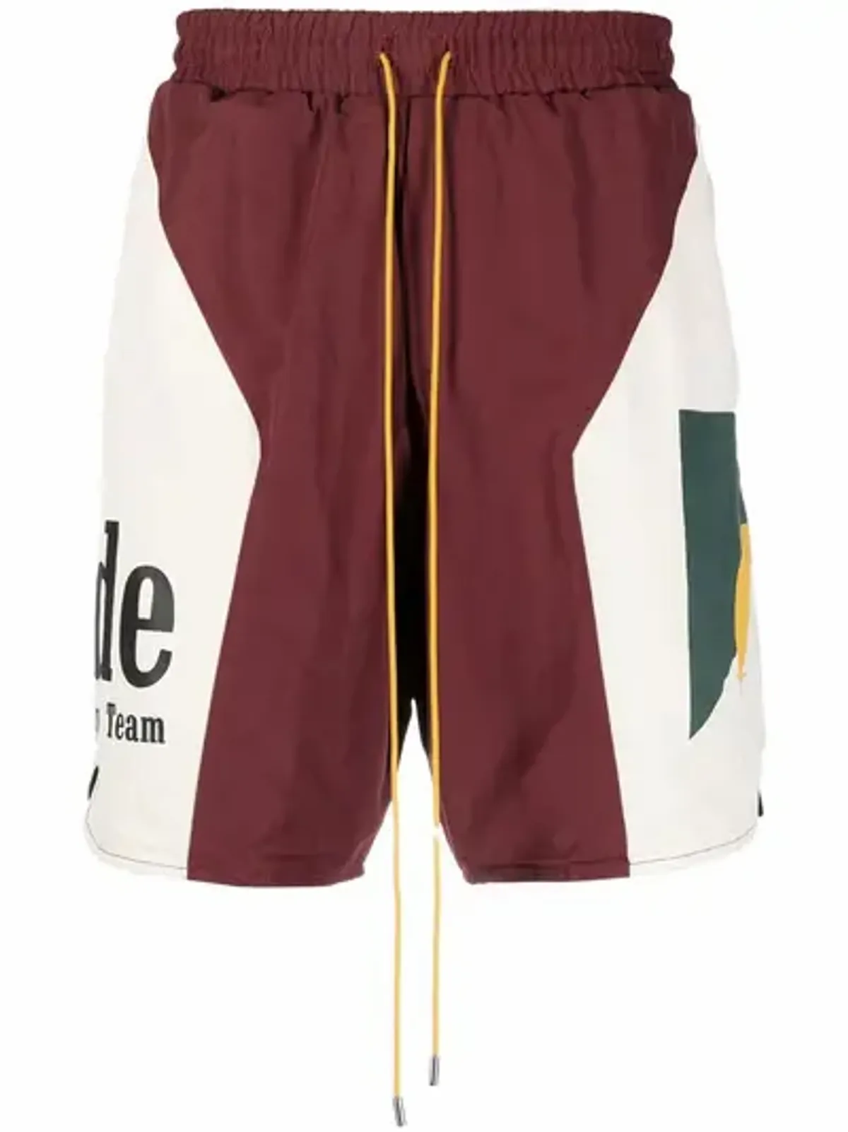 Rhude Brand-Print Relaxed-Fit Cotton-Blend Shorts | WHAT’S ON THE STAR?