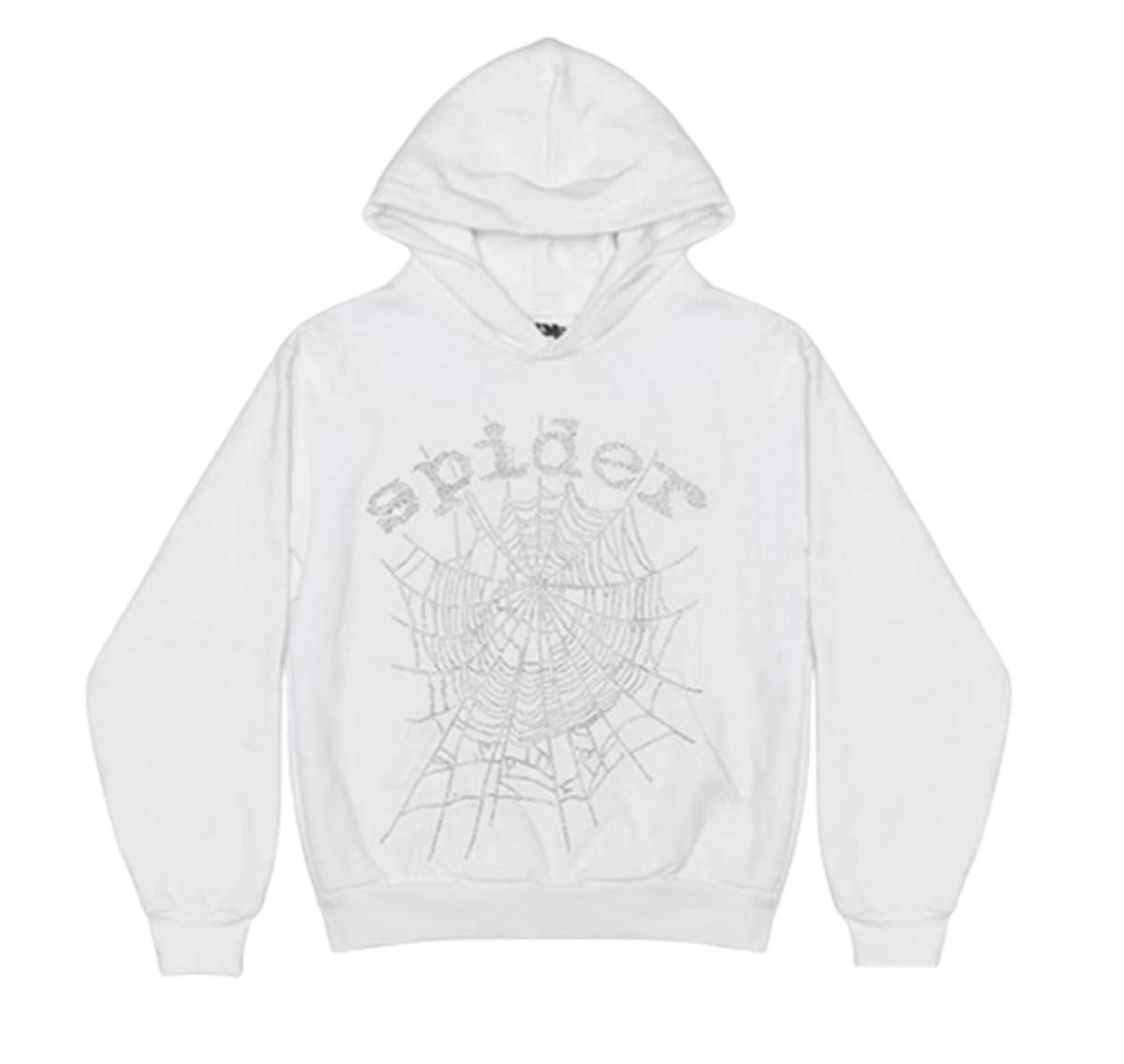 Spider Worldwide White Logo Rhinestone Hoodie | WHAT’S ON THE STAR?