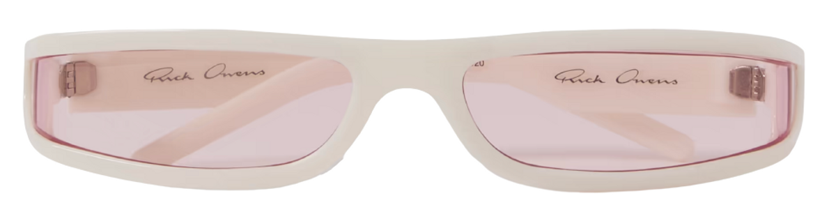 Rick Owens Fog Rectangle Frame Acetate White Sunglasses Whats On The Star