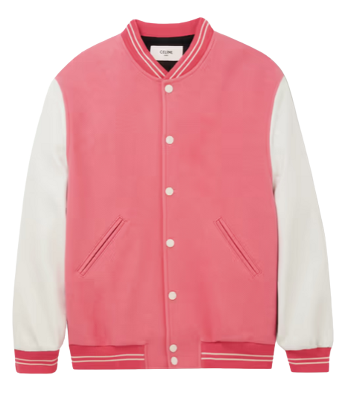 Celine Embroidered Virgin Pink Blend Bomber Jacket | WHAT’S ON THE STAR?