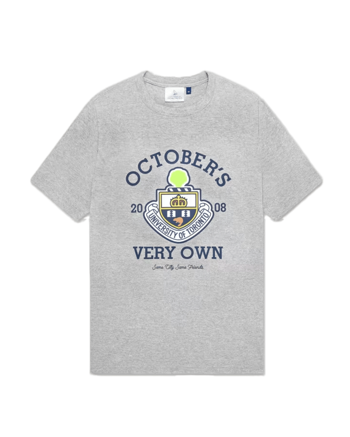 OVO × University of Toronto Merch 2022 Crest Heather Grey T-Shirt ...