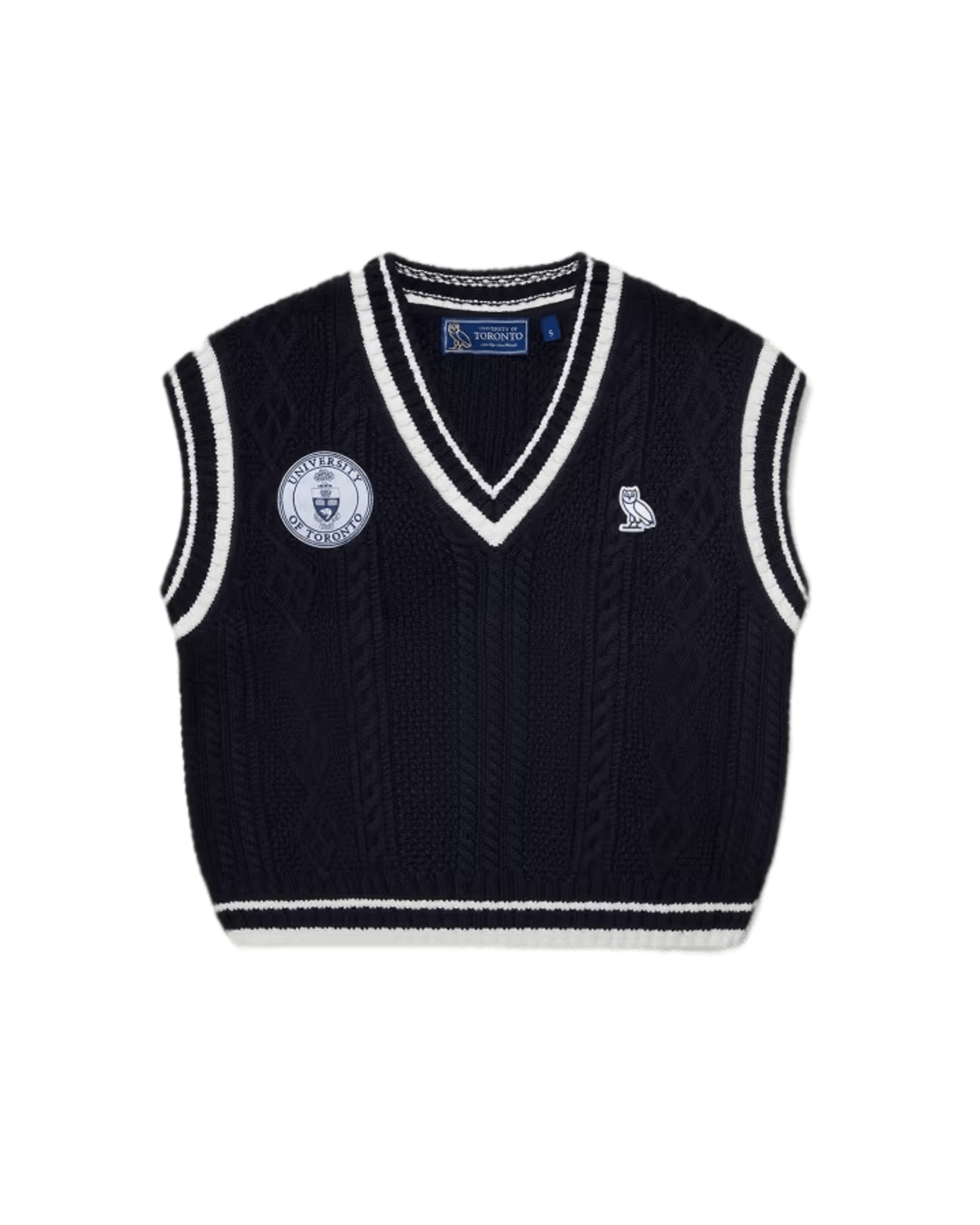 OVO × University of Toronto Merch 2022 Cable Knit Navy Sweater | WHAT’S ...