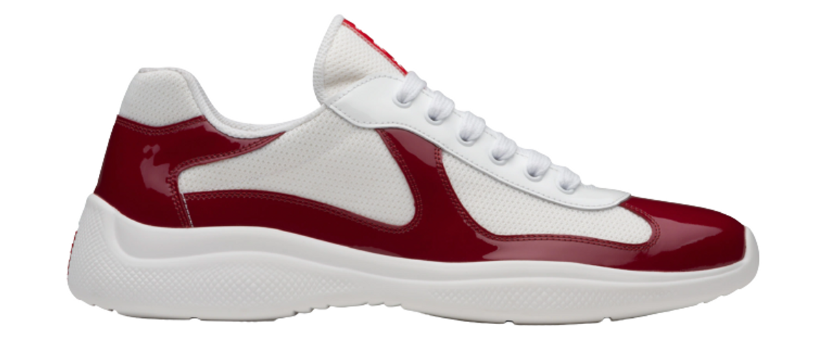 Prada America's Cup Bicolor Red Trainer Sneakers | WHAT’S ON THE STAR?