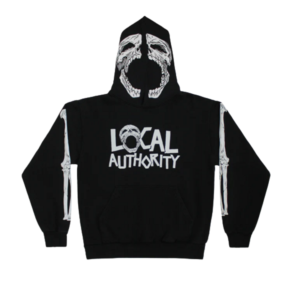 Local Authority LA Skeletal Fleece Black Hoodie | WHAT’S ON THE STAR?
