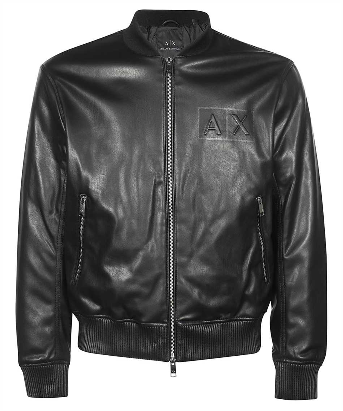 Armani Exchange Leather Black Bomber Jacket | WHAT’S ON THE STAR?