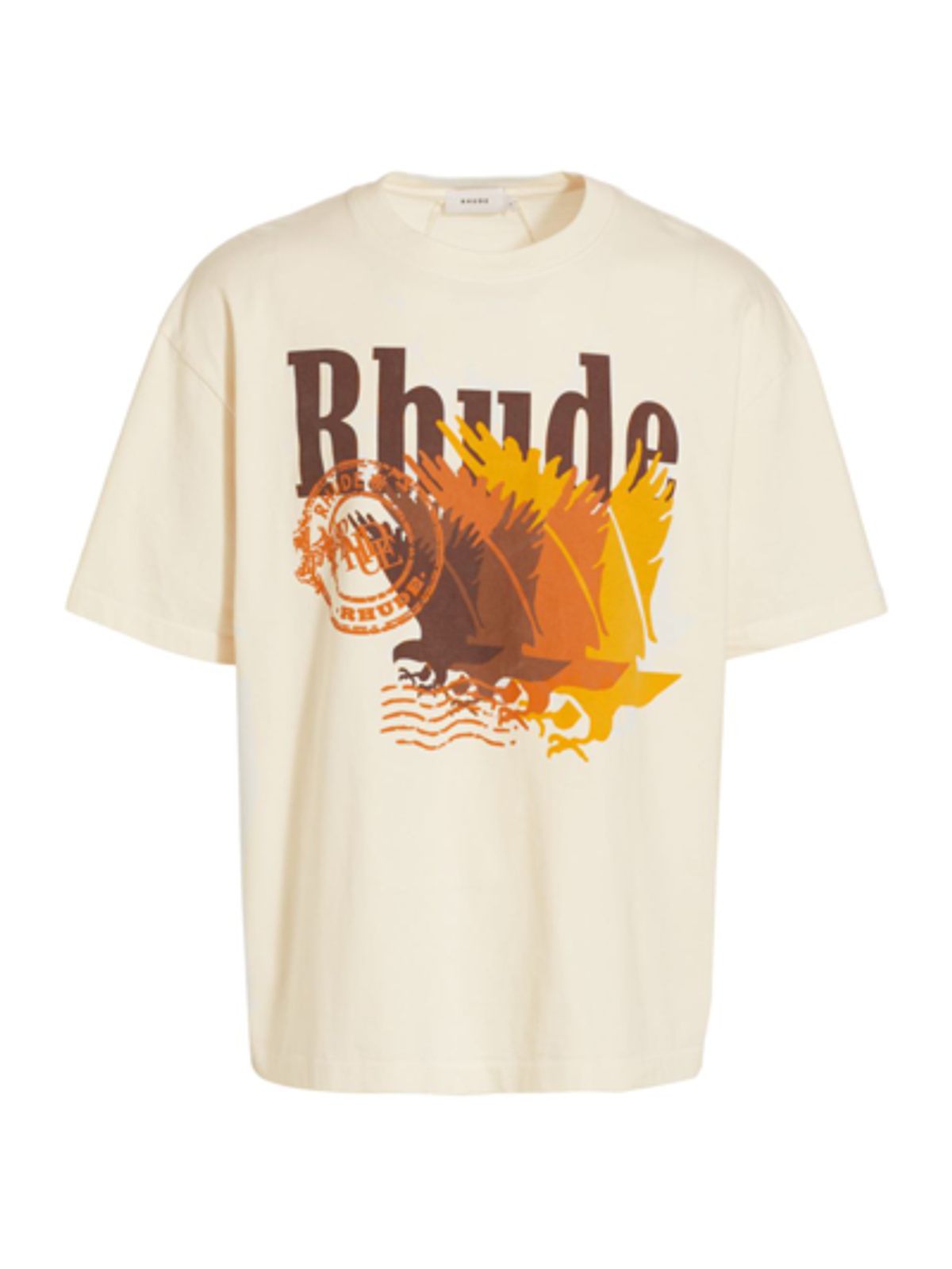 Rhude White Logo Postage Graphic T-shirt | WHAT’S ON THE STAR?