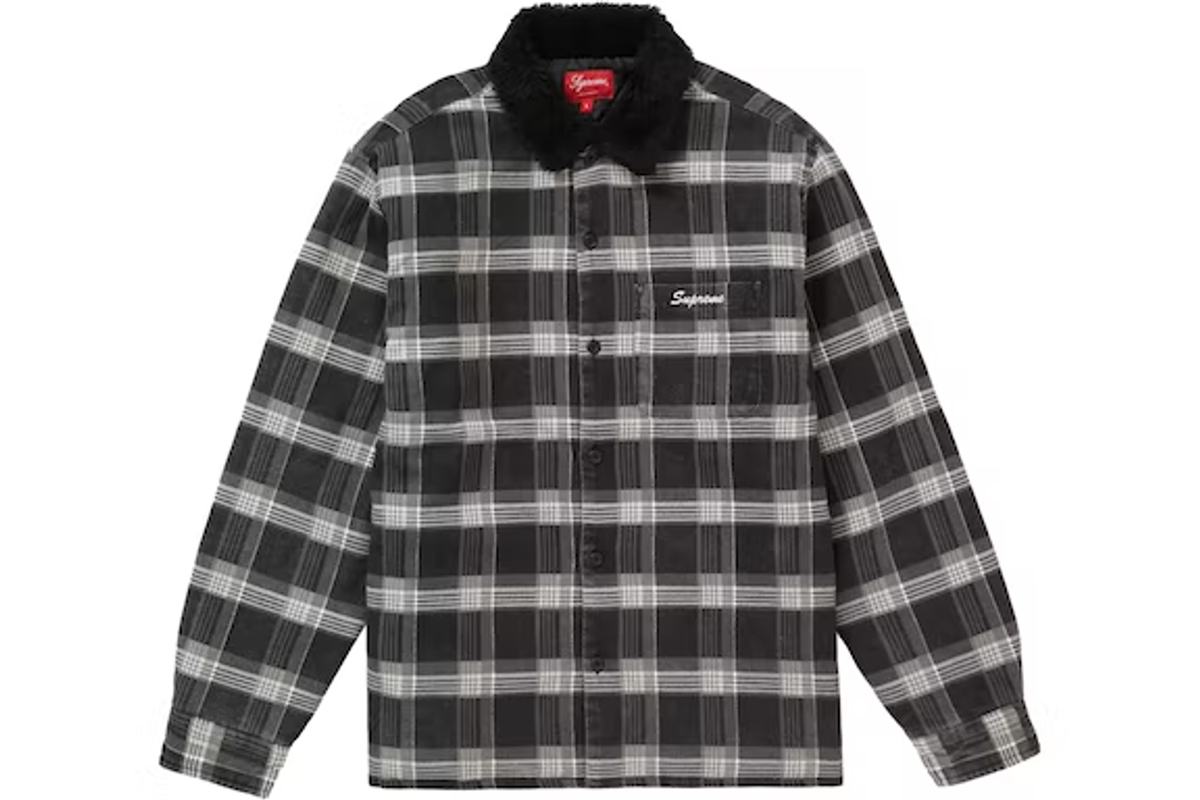 Supreme Faux Fur Collar Flannel Shirt | WHAT’S ON THE STAR?