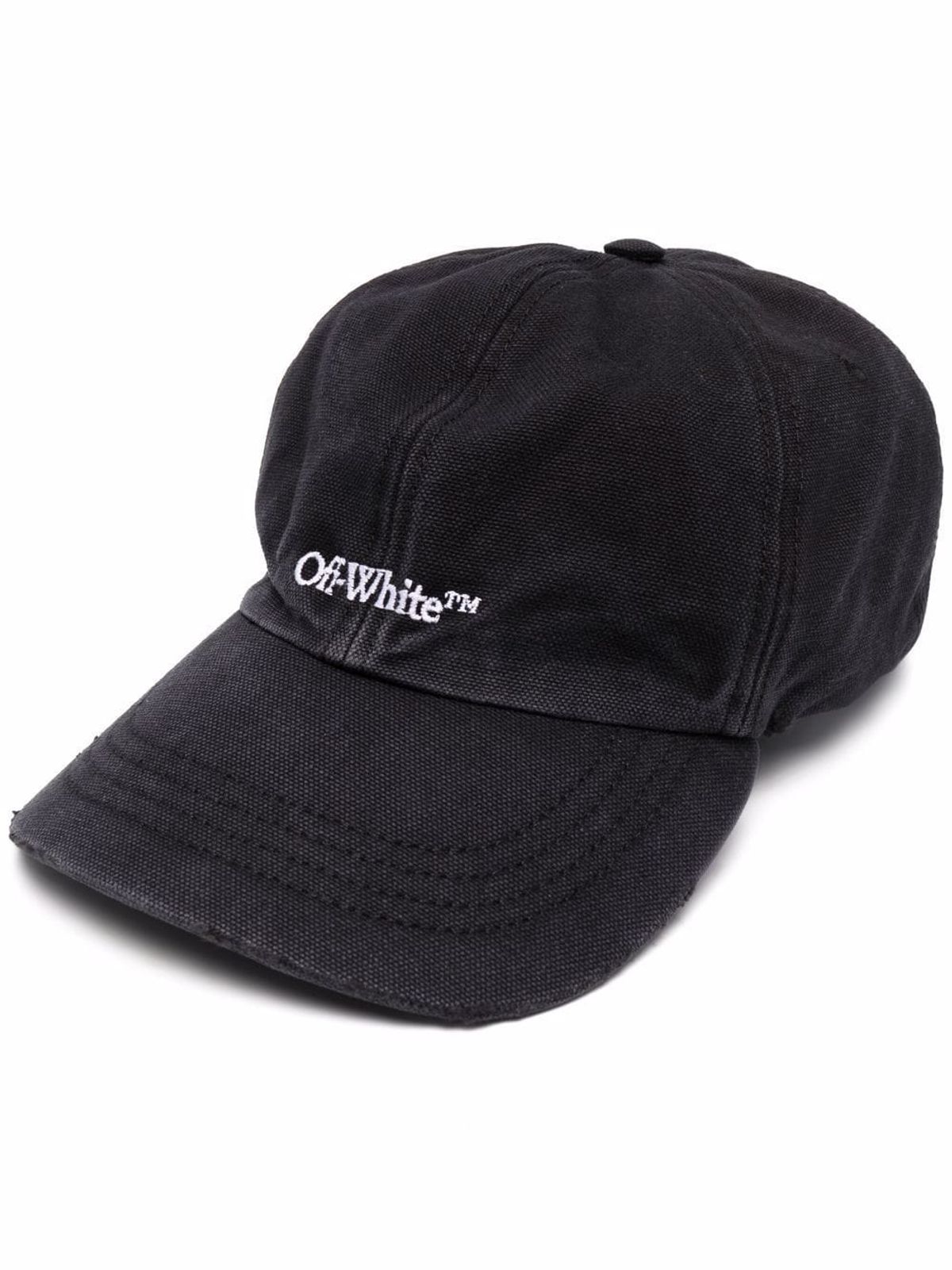 Off-White Bookish Logo Cotton Canvas Baseball Cap | WHAT’S ON THE STAR?
