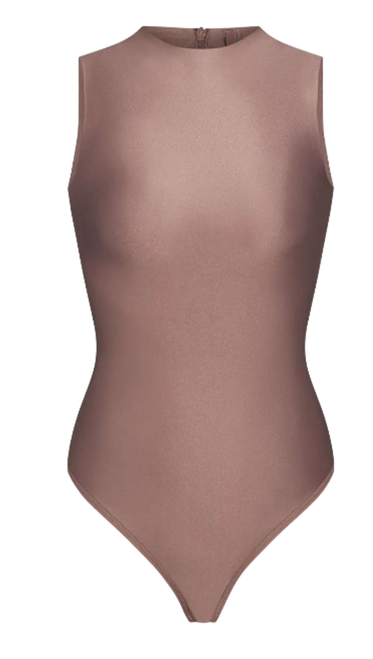 Skims Disco Sleeveless Mock Neck Umber Bodysuit | WHAT’S ON THE STAR?