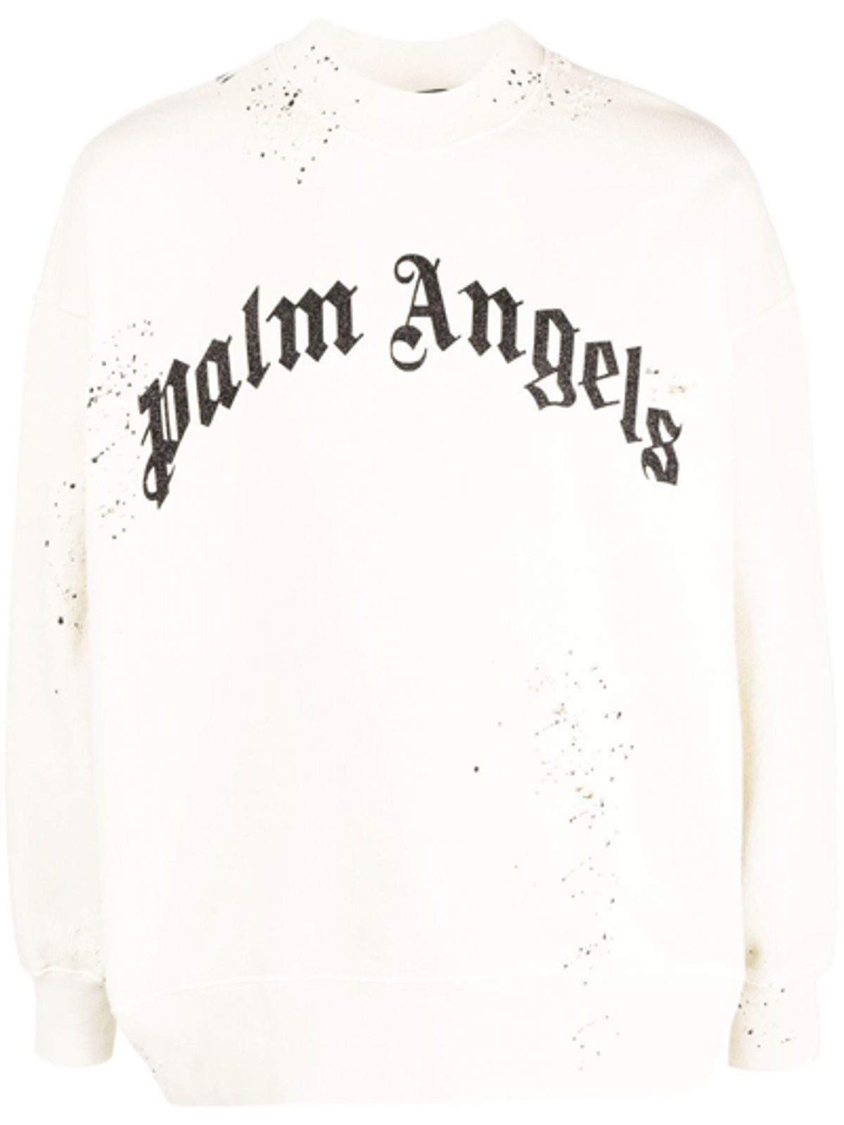 Palm Angels Logo-print Distressed-finish Sweatshirt In White | WHAT’S ...