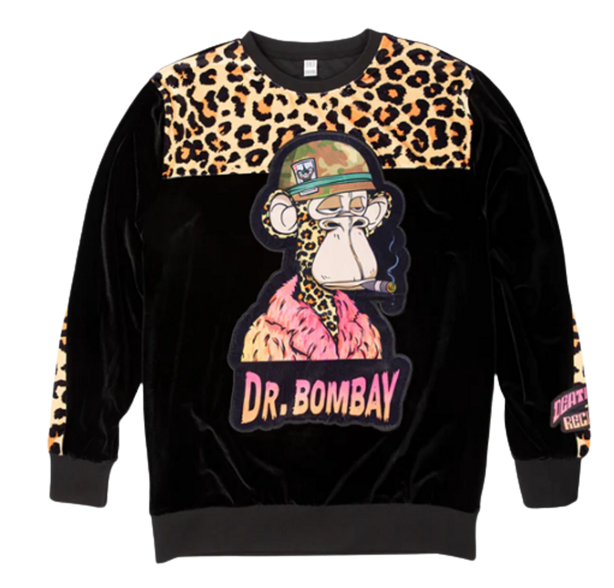 Death Row Records × Crooks & Castles Dr. Bombay Leopard Velour Crewneck ...