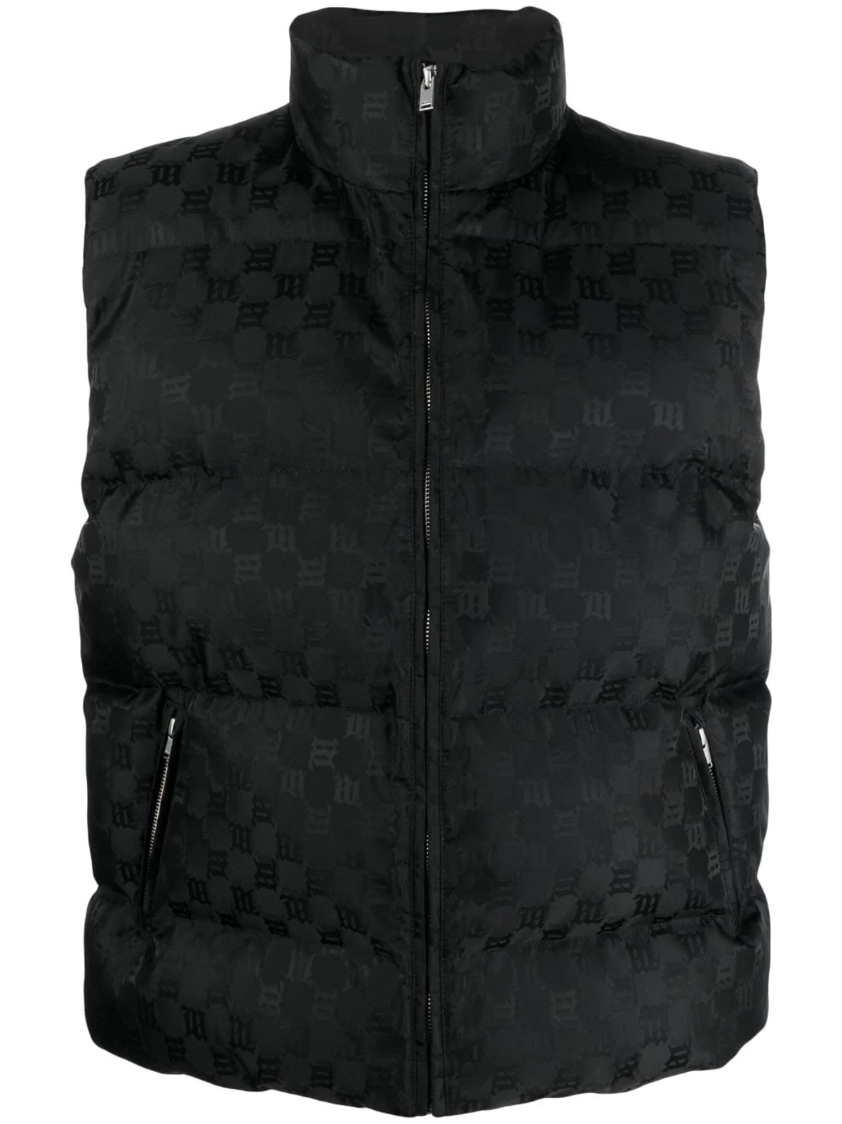 Misbhv Black Logo-Print Padded Gilet | WHAT’S ON THE STAR?