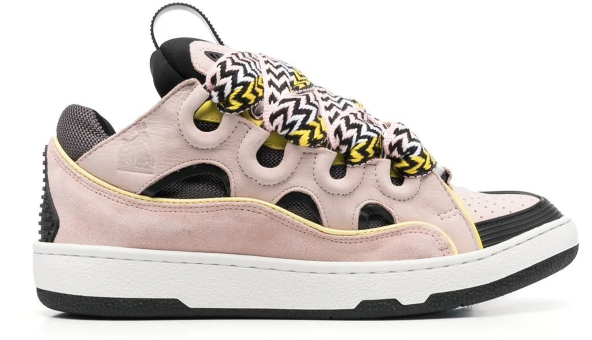 Lanvin Pink 30mm Curb Leather & Mesh Sneakers | WHAT’S ON THE STAR?