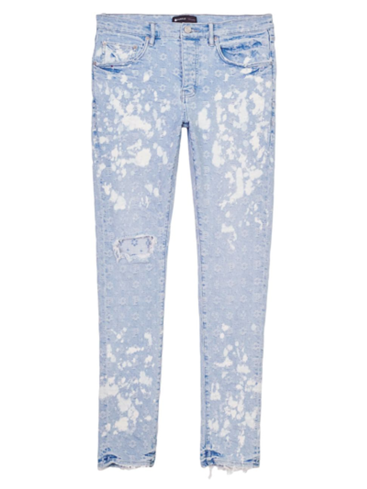Purple Brand Monogram Jacquard Skinny Jeans In Light Indigo | WHAT’S ON ...