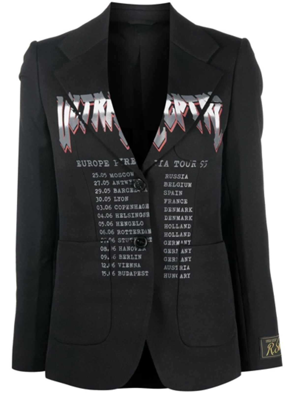 Raf Simons Black Logo-Print Blazer | WHAT’S ON THE STAR?