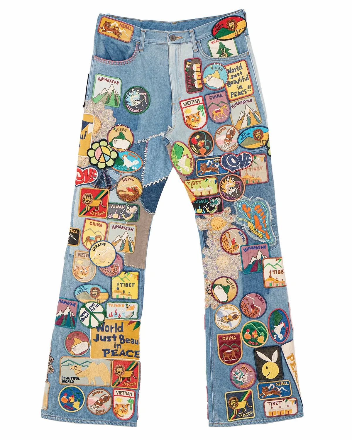 Kapital 12.5Oz Denim 5P Rat Flare Jeans Beautiful World Insane Remake ...