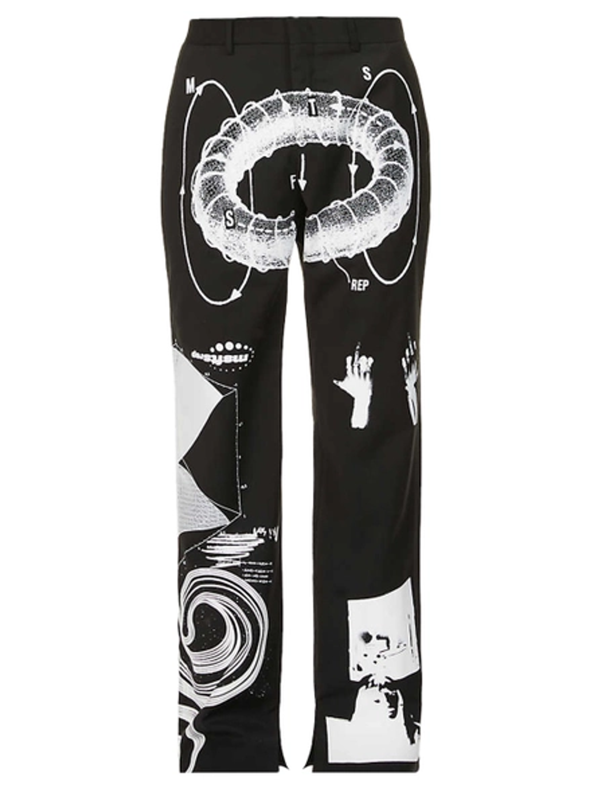 MSFTSrep Black Allover Print Carpenter Pants | WHAT’S ON THE STAR?