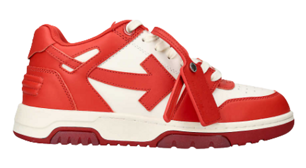 Off-White Red Logo-Embroidered Leather Low-Top Sneakers | WHAT’S ON THE ...