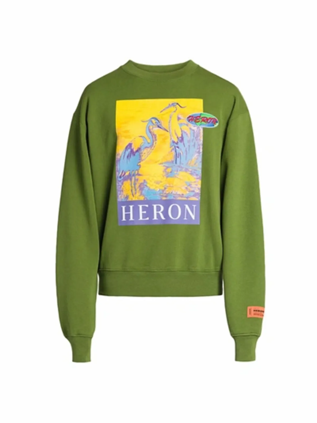 Heron Preston Green Logoed Graphic Print Sweatshirt | WHAT’S ON THE STAR?
