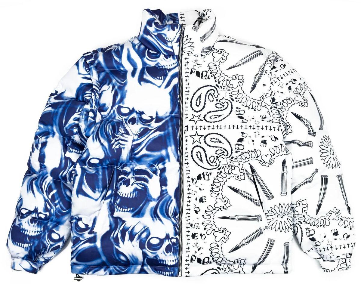 Juvenile Blue/White Psycho Bunny Zipper Puffer Jacket | WHAT’S ON THE STAR?