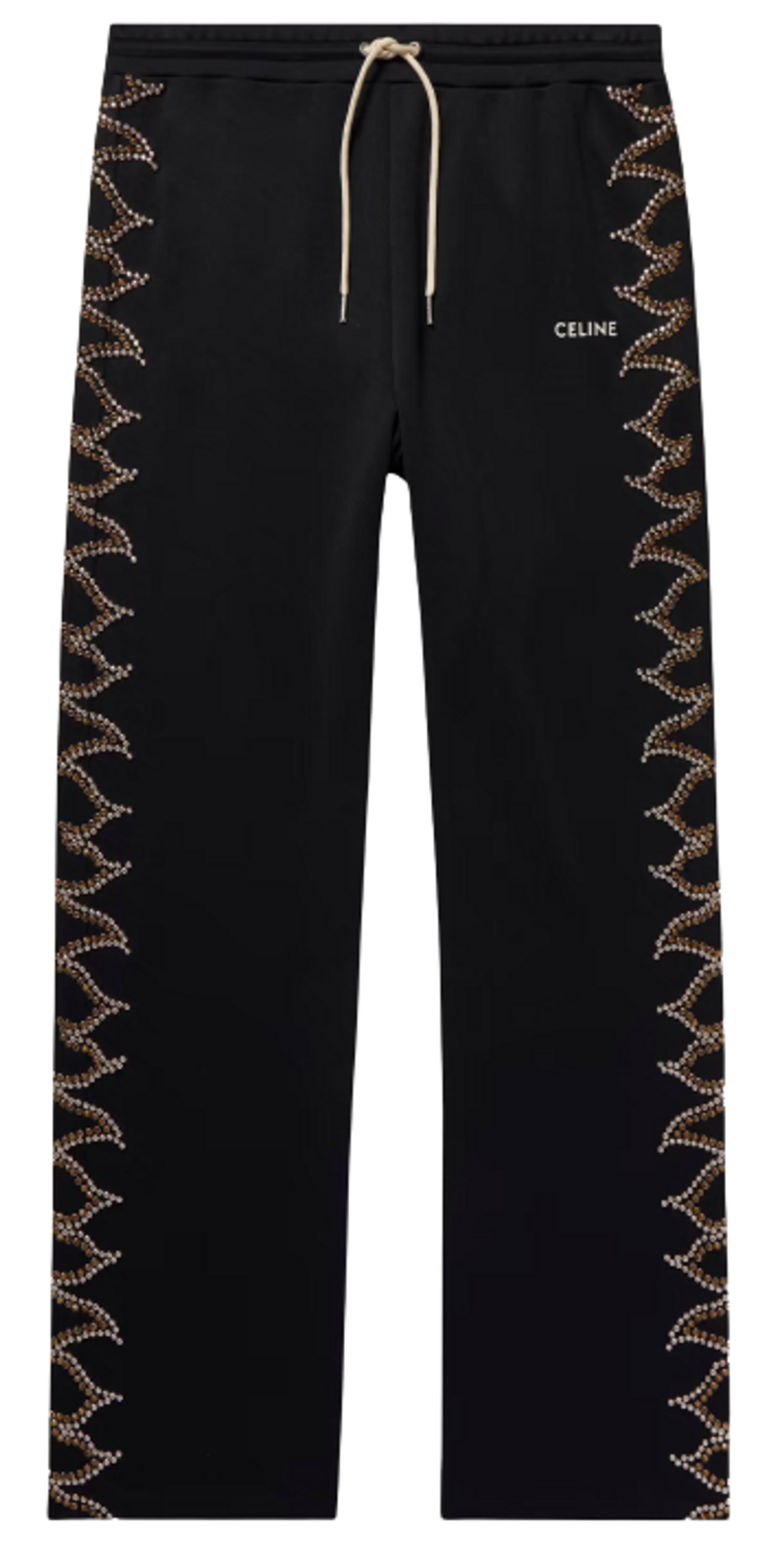 Celine Embellished Logo-Print Jersey Sweatpants | WHAT’S ON THE STAR?
