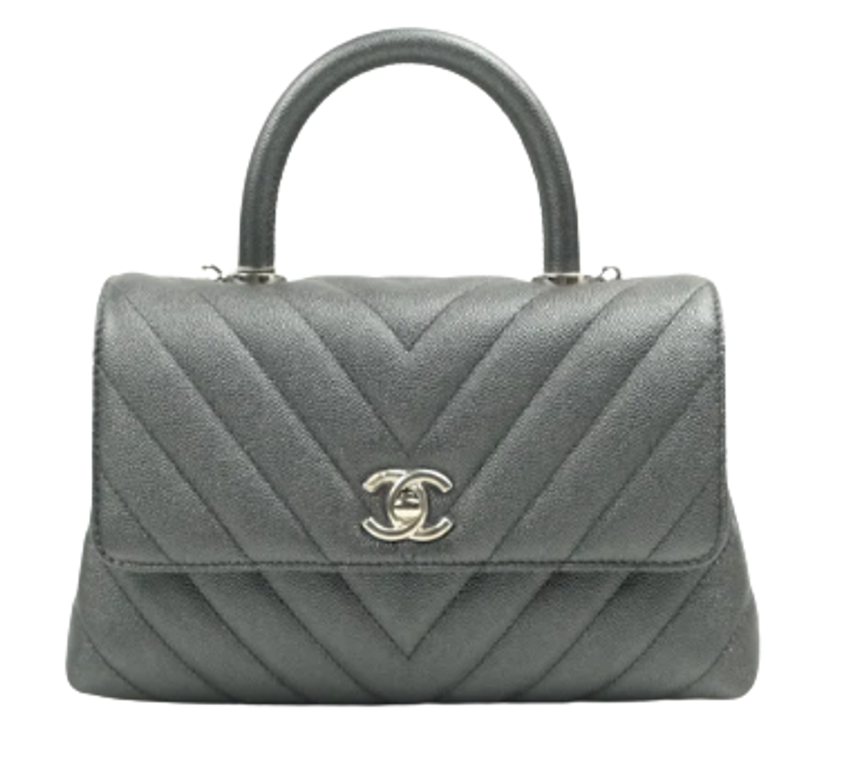 Chanel Dark Grey Handle Chevron Mini Bag | WHAT’S ON THE STAR?