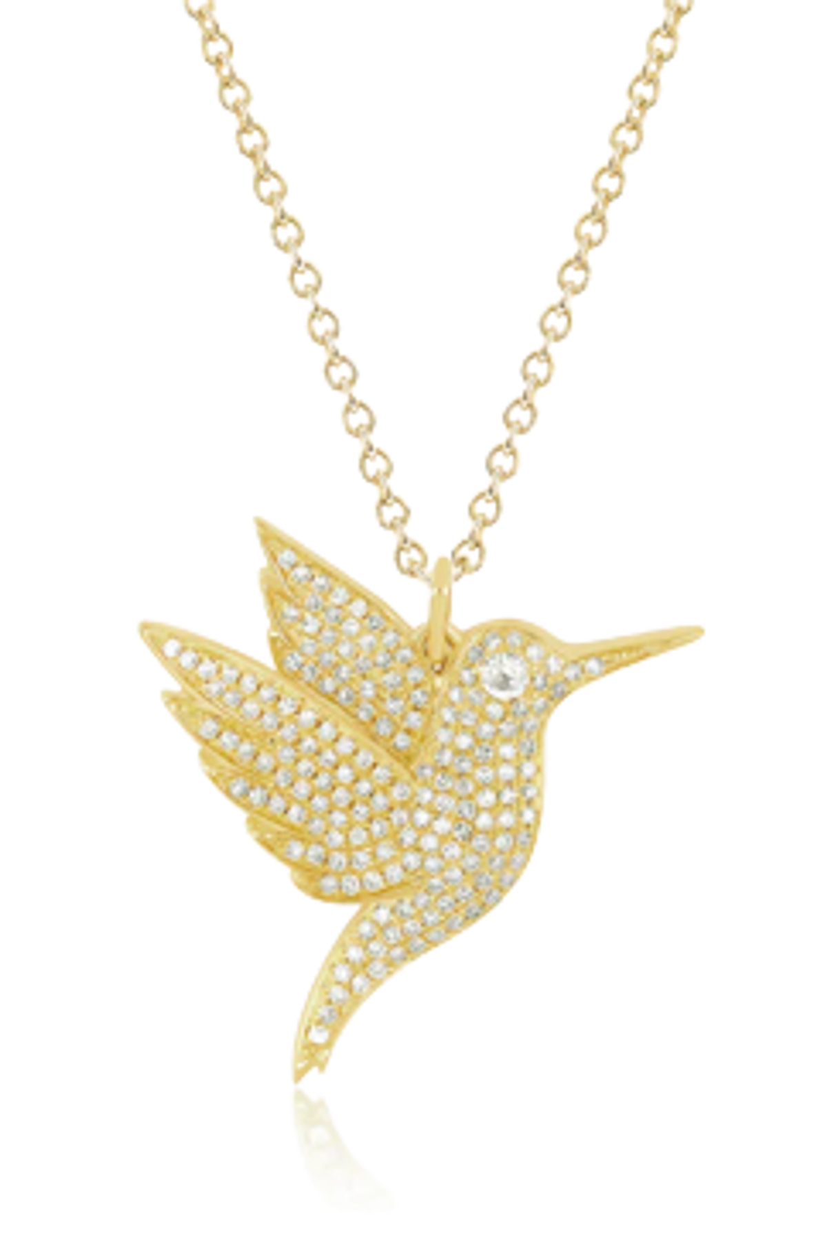 EF Collection PAVÉ DIAMOND HUMMINGBIRD WITH BIRTHSTONE EYE NECKLACE ...