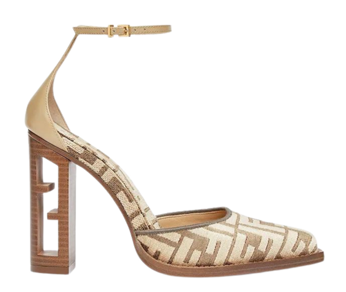 Fendi Cut Beige, High-Heeled Ff Chenille Court Shoes | WHAT’S ON THE STAR?